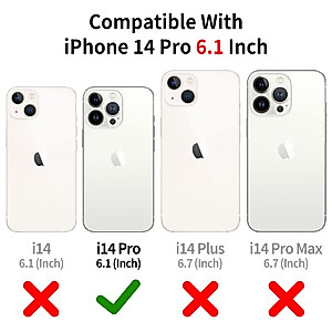 HianDier for iPhone 14 Pro Case with Card Holder Wallet Case for Women Men PU Leather Kickstand Protective Case Magnetic Closure Shockproof Case for iPhone 14 Pro Phone Case, Black