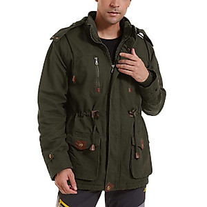 EKLENTSON Mens Windbreakers Jacket Ski Casual Jacket Bomber Cotton Cargo Jacket Men