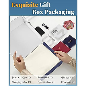 Heated Scarf for Women Men Rechargeable Christmas Birthday Gifts Ideas Unique Electric Sister Wife Best Friend Friendship Mom Mother Her Outdoor Girlfriend Thanksgiving Female Teacher Hiking White