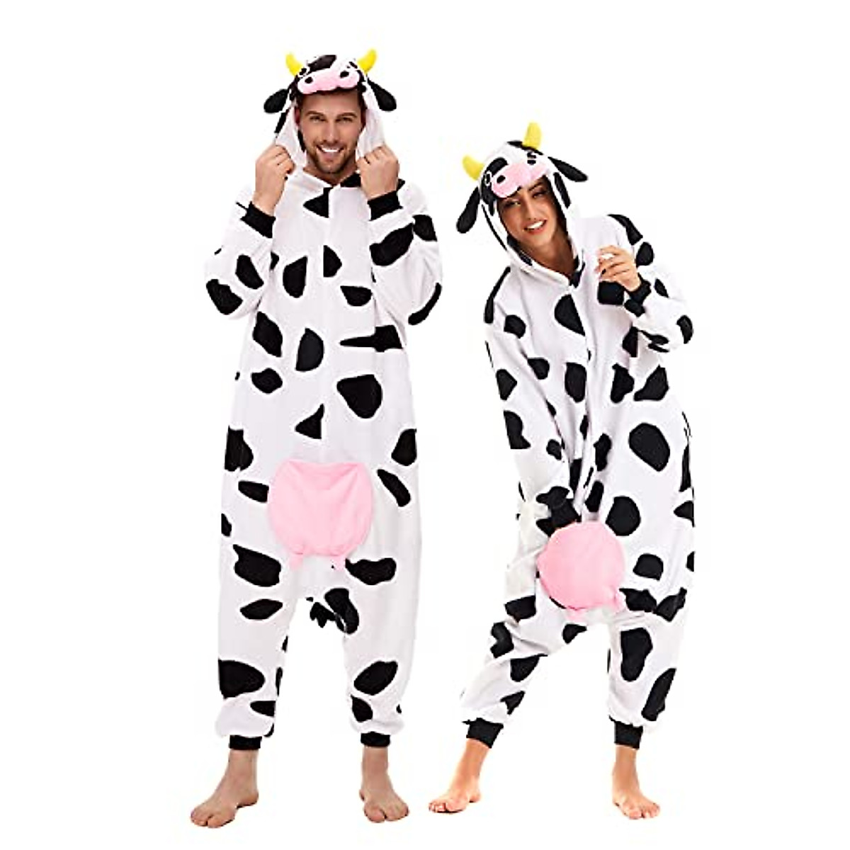CANASOUR Halloween Custume Adult Anime Cow Polyster Women's Onesie Costume (X-Large, Cow)