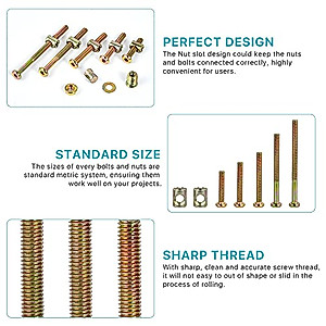 Gransuncy 243PCS M6 Kit Crib Screws Hardware Replacement Kit, Barrel Nuts Crib Hardware M6 Screws Barrel Furniture Screws and Bolts Assortment Kit for Baby Bed