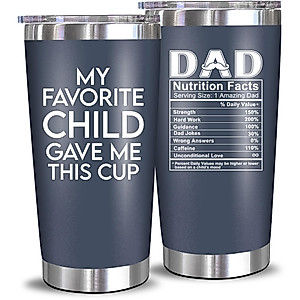 NewEleven Christmas Gifts For Dad - Birthday Gifts For Dad From Daughter, Son, Kids - Husband Gifts - Birthday Present Ideas For Father, Husband, New Dad, Bonus Dad From Daughter, Son - 20 Oz Tumbler