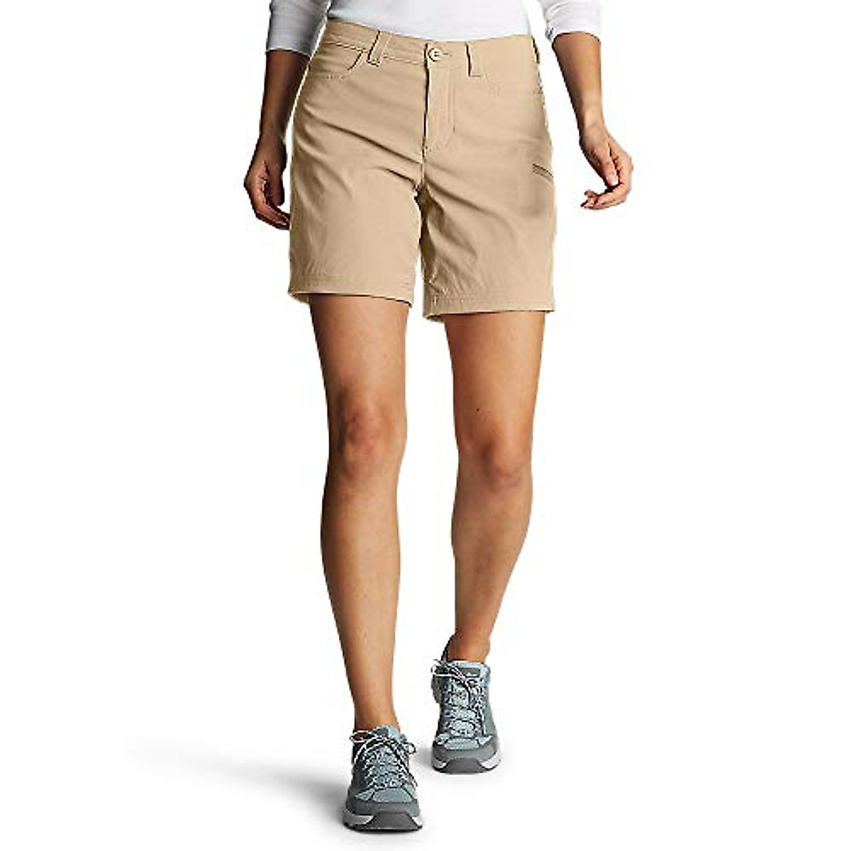 Eddie Bauer Women's Rainier Shorts, Light Khaki, 12, Hiking Shorts