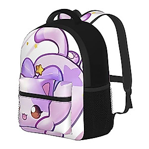 YAOJIAADM Anime Backpack Schoolbag 3D Printed Large Capacity Waterproof Nylon Backpack Adjustable Shoulder Strap Suitable for Travel Picnic Black