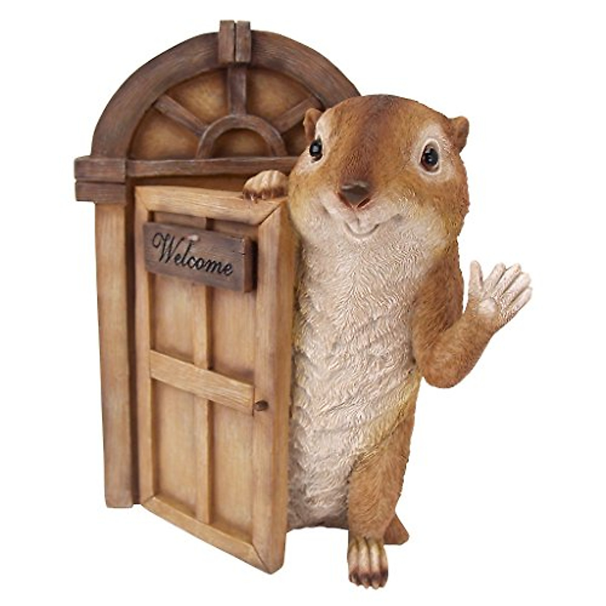 Design Toscano QM2673800 Garden Greetings Squirrel Welcome Tree House Door Sculpture,Full Color