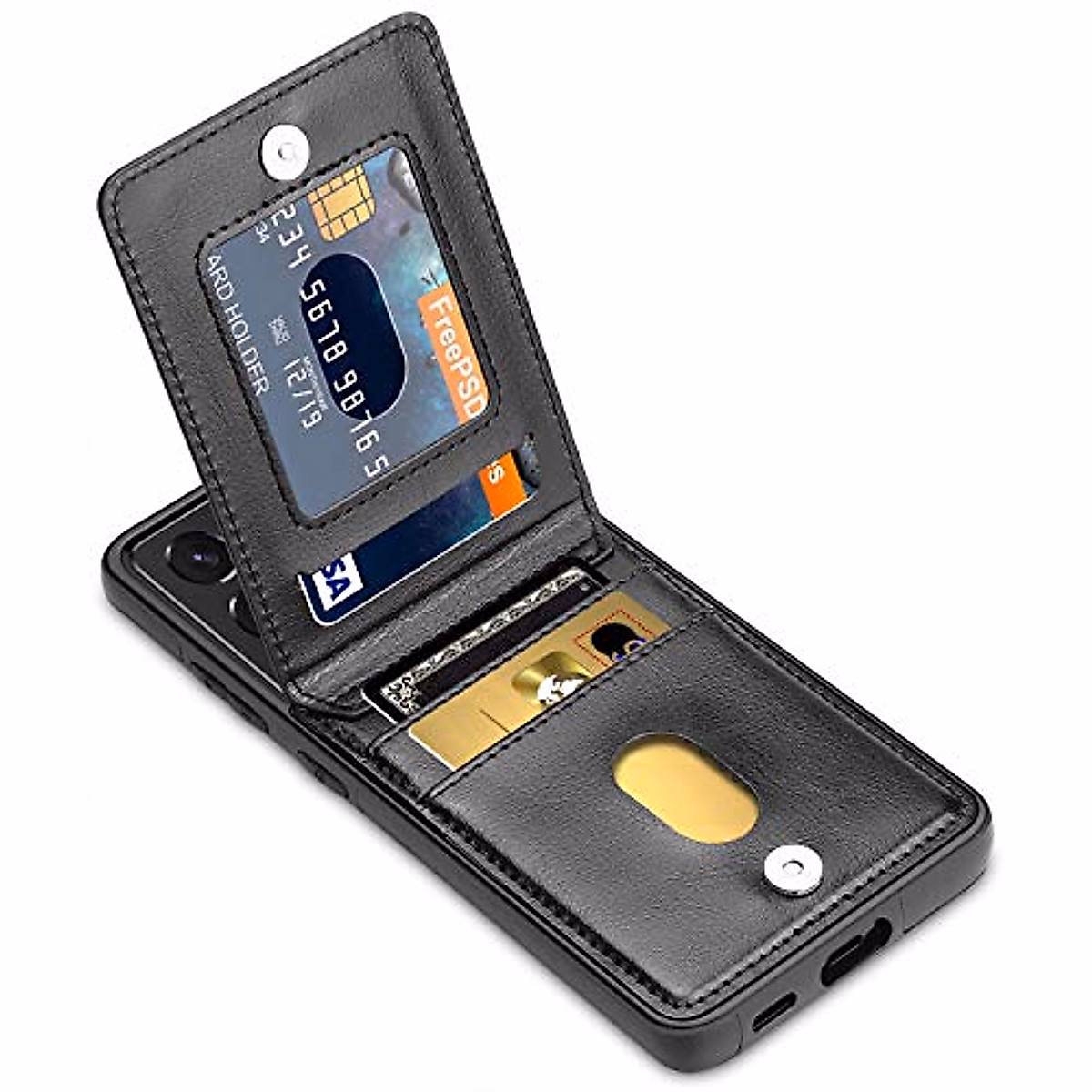 LakiBeibi Samsung Galaxy S21 Ultra Case, S21 Ultra Phone Case, Dual Layer Lightweight Premium Leather Wallet Case with Card Holders Flip Protective Case for Samsung Galaxy S21 Ultra (2021), Black