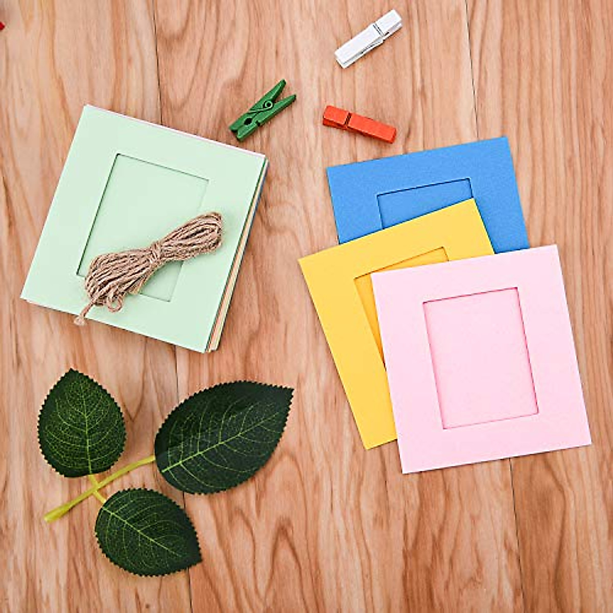 SUNMNS Wall Decor Hanging Display Paper Photo Frame Set Compatible with Fujifilm Instax Mini 11 9 8 70 90 26 Camera Films, Mini Link Printer, 30 Piece (Colorful)