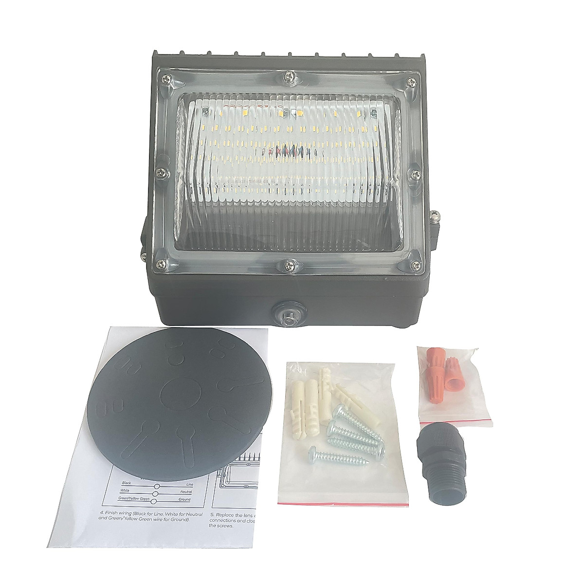 NEW SOONLED LED Wall Pack Light, 50W 6000lm 5000K Dusk-to-Dawn Photocell,Waterproof IP65, 100-277Vac, ETL DLC Listed 5-Year Warranty Outdoor Security Lighting