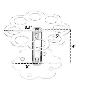 Dicunoy 3 Pack Ice Cream Cone Holder, 8 Holes Acrylic Waffle Cone Display Stand, Circle Hand Roll Sushi Stand Rack with Base for Restaurant, Party, Buffet, Wedding, Birthday