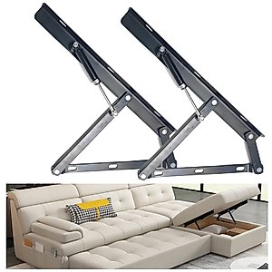 Sofa Bed Storage Lift Hinge, Adjustable Folding Sofa Storage MechanismHinge，Lifting Storage Sofa Hinge，Saving DIY Engineering Furniture Hardware, Black (2pcs)