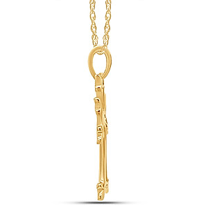 AFFY 14K Yellow Gold 925 Sterling Silver Armenian Cross Pendant Necklace