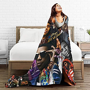 A Boogie Rapper Wit Da Hoodie Band Throw Blanket Soft Cozy Flannel Blankets Decor for Bed Couch Living Room Travel Outdoor 40"X30"