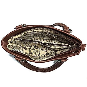 Zelris Spring Bloom Western Concho Women Conceal Carry Tote Handbag Purse Set (Blue)