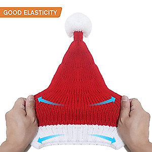 OCTEEN Santa Hat Christmas Hats Xmas Party Hat Red Knitted Beanie Hat For Adult Women Men