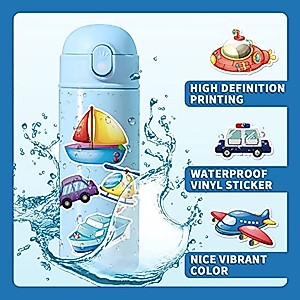 Transportation Vehicles Stickers 50 Pcs, Airplane Truck Digger Engineering Car Bus Vinyl Decal, Waterproof Sticker Pack Perfect for Toddlers, Kid, Boy, Water Bottle, Laptop, Reward Gifts for School and Home Party Supplies