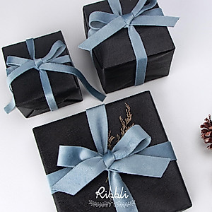 Ribbli Light Dusty Blue Velvet Ribbon Double Faced 3/8 Inch 10-Yard Spool Light Dusty Blue Ribbon Use for Christmas Tree Ornaments Gift Wrapping Wreath Decoration Wedding Boutonnieres