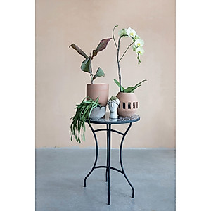 Creative Co-Op Metal Indoor/Outdoor Mosaic Top Accent Table, 24" L x 24" W x 28" H, Black