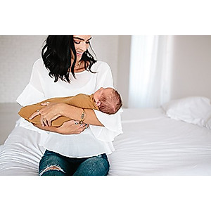 Copper Pearl Large Premium Knit Baby Swaddle Receiving Blanket Camel