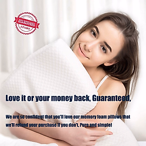 EPABO Contour Memory Foam Pillow Orthopedic Sleeping Pillows, Ergonomic Cervical Pillow for Neck Pain - for Side Sleepers, Back and Stomach Sleepers, Free Pillowcase Included ( Soft & Queen Size)