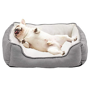 long rich rectangle bolster Pet Bed, Dog bed medium size, Gray With, 25x21x8 Inch (Pack of 1) (HCT-REC-005)
