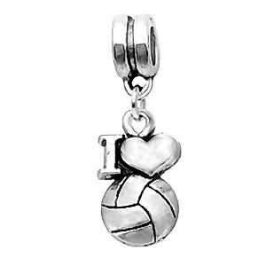 LaBenie Dangle I Love Volleyball Charm