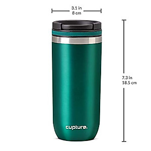 Cupture TWIST-TOP Vacuum-Insulated Stainless Steel Travel Mug, 16 oz, Emerald Green