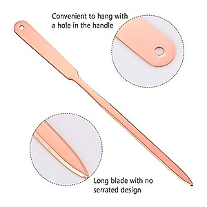 Outus 2 Pack Letter Openers Envelope Opener Stainless Steel Hand Letter Envelope Knife Lightweight Envelope Slitter (Rose Gold)