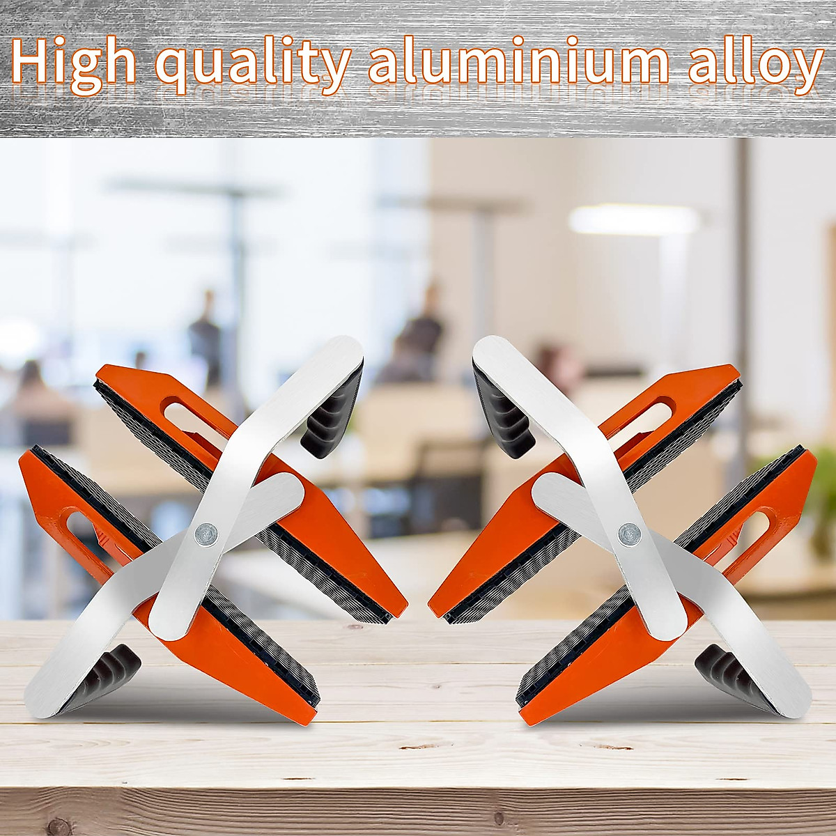 SDRTOP 2 PACK Double Handed Stone Carrying Clamps Granite Panel Carriers Lifting Tools 660lbs Transporting Heavy Duty Carry Clamp for Glass Quartz Slabs Marble with Rubber-lined （0-2.36in)