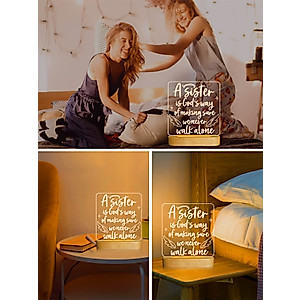 Ammonite Sister 3D Lamp Night Light Warm White Wooden Base Lamps Funny Birthday Gift, Galentine's Day Thanksgiving Gift