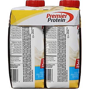 Premier Protein, 30g Shakes Bananas and Cream, 44 Fl Oz, Pack of 4