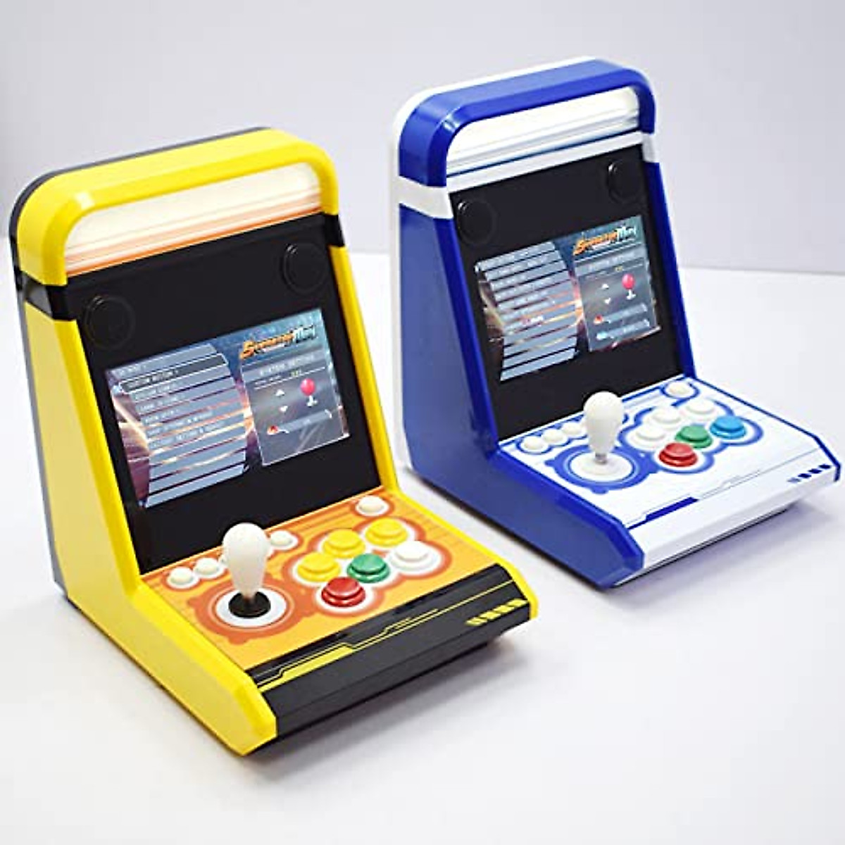 Mini Rocker Game Machine, Joystick Control Game Machine 7 Inch All in One US Plug 100‑240V Portable for Game Room (Yellow)