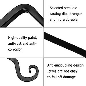 onepeng Plant Hanger Indoor/Outdoor 6 inch Metal Wall Plant Hook Decorative Plant Hanger for Bird Feeders, Planters, Lanterns, Wind Chimes, Home Decor(2Pack,Black)