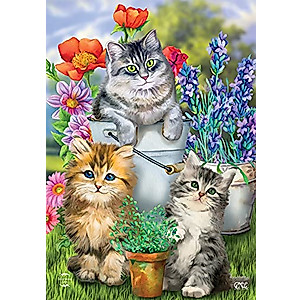 Garden Cats Spring Garden Flag 12.5 x 18 Kittens Floral Bucket Briarwood Lane