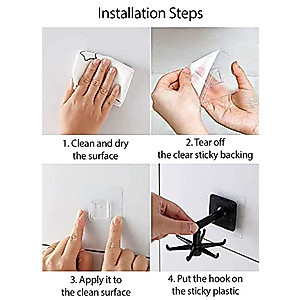 365Home Hanging Utensil Holder Hooks Kitchen Utensil Hanger Wall Mount 360 Degrees Rotating Folding Hook Self Adhesive Hook Utensil Rack with 6 Hooks for Kitchen Bathroom Cabinet (2 White)