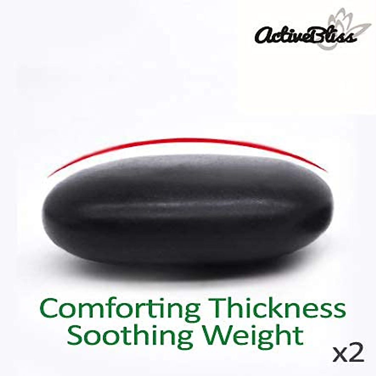 ActiveBliss Hot Stones - 2 Extra Large Massage Stones Set (4 in x 3.15 in) (Sacrum or Belly) for Professional or Home spa, Relaxing, Pain Relief, Healing