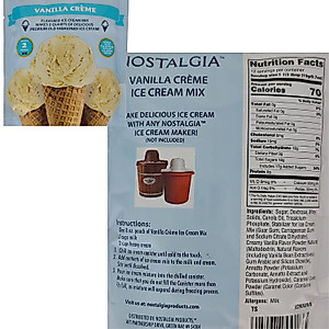 Ice Cream Maker Starter Pack Bundled with Nostalgia Ice Cream Maker Rock Salt (8lb), Vanilla Creme, Chocolate, Strawberry Flavored Ice Cream Mix Packets and Brightest Place Clean Up Cloth