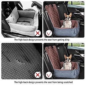 Pet Car Seat Dog Booster Seat Pet Travel Safety Car Seat,The Dog seat Made of Durable Oxford Materials is Safe and Comfortable Fleece Liner, Easy to Adjust Strap