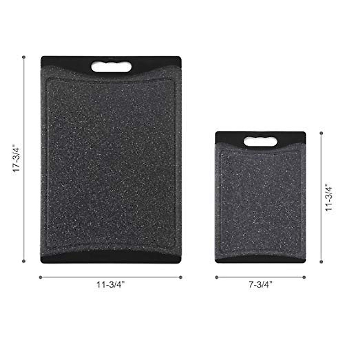 Home & Kitchen Essentials Cutting Boards, Extra Large (17.75" x 11.75") and Medium (11.75" x 7.75"), Reversible, Marble Granite Gray, BPA Free, Dishwasher Safe, Easy-Grip Handle and Non-Porous