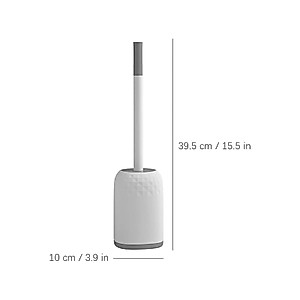 Creative Toilet Bowl Brush Floor Wall Mounted Toilet Brush Plastic Long Handle Domed Toilet Cleaner Brush with Holder Set