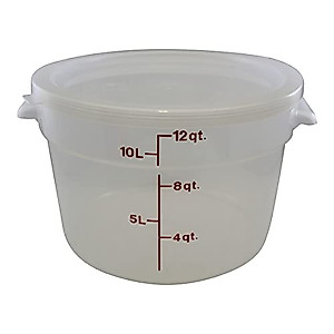 Habanerofire Cambro Bundle, 6 & 12 Quart Translucent Round Food Storage Containers with Lids and 1 Bowl and Pan Scraper
