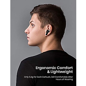 dyplay Bluetooth 5.0 Wireless Earbuds with Qi Wireless Charging Case Touch Control in Ear Waterproof TWS Stereo Headphones with Mic and Deep Bass Sound Headsets for Music/Work/Travel