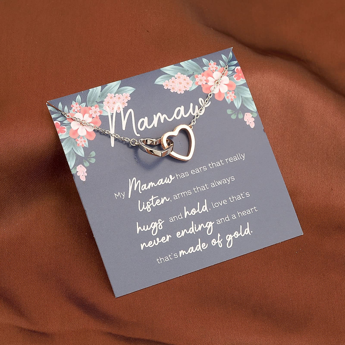 Lywjyb Birdgot Mamaw Jewelry Grandma Grandmother Christmas Gifts Mamaw Gifts from Grandson Grandkids (Mamaw ne card)