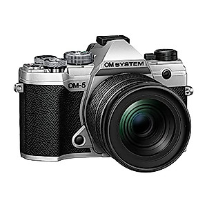 OM System OM-5 Silver Micro Four Thirds System Camera M.Zuiko Digital ED 12-45mm F4.0 PRO kit Outdoor Camera Weather Sealed Design 5-Axis Image Stabilization 50MP Handheld High Res Shot