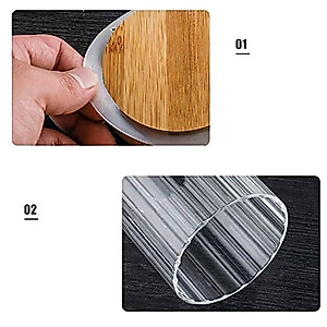 LUCKTE Glass Coffee Nuts Canister Airtight Storage Jar With Bamboo Lids Metal Handle Clear Glass Containers for Home Kitchen Storing Candy, Cookie, Pasta, Oatmeal, Spices (large)