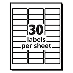 Avery Easy Peel White Mailing Labels for Laser Printers, 1 x 2.62 Inch, Box of 3000 Labels (5160), 2-Pack