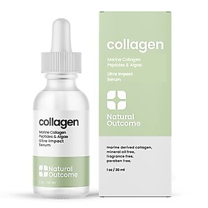Collagen Serum For Face by Natural Outcome Skin Care - Ultra Impact Marine Collagen Peptides Serum for Face - Facial Moisturizer Anti Aging Serum Gel for Firming, Lifting and Reducing Wrinkles, 1 oz