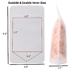 100Pcs Stand Up Pouches, Matte Resealable Bags, Heavy Plastic Ziplock Coffee Bag, Food Snacks Treats Bag, 3.5 x 5.5 inch
