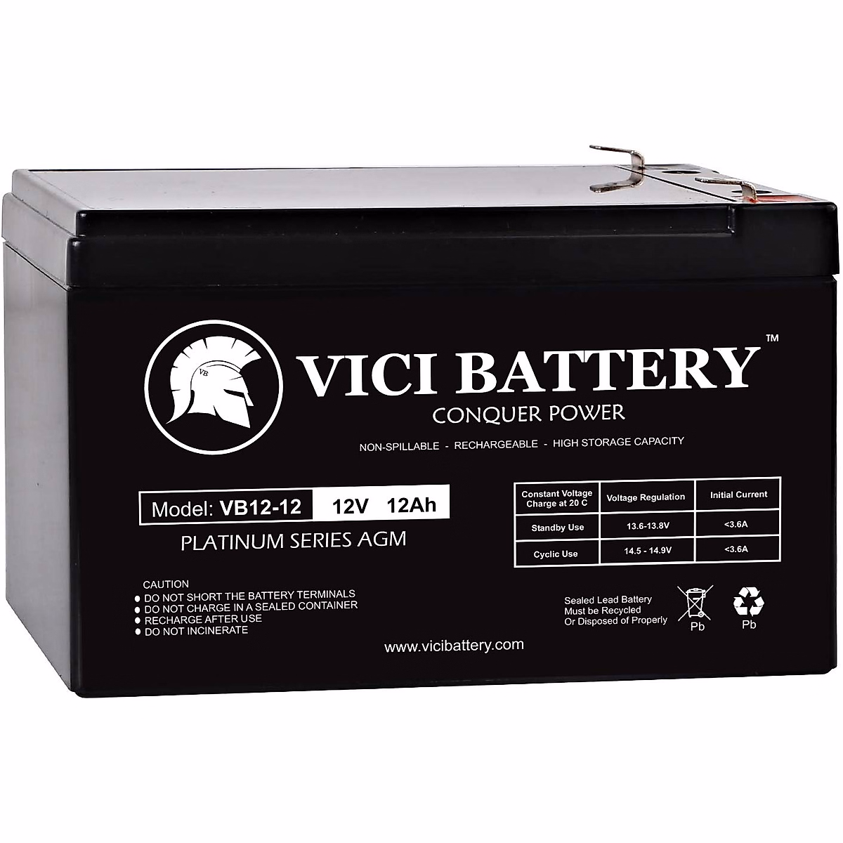 VICI Battery 12V12AH F2 Battery for Precept EN 2 Zone Control Panel - 4 Pack Brand Product