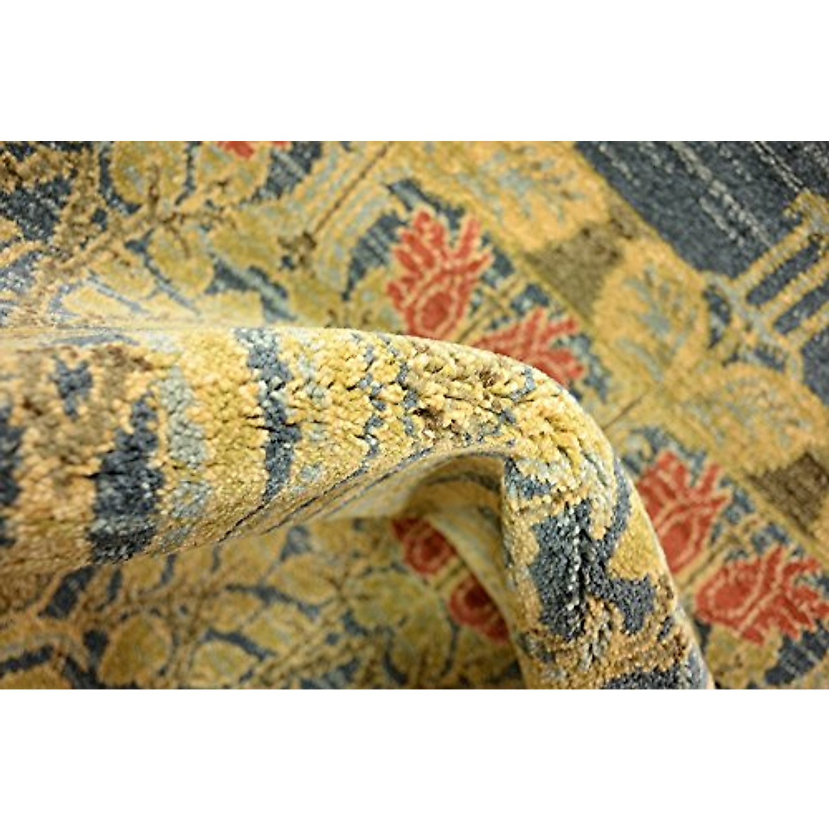 Unique Loom Edinburgh Collection Area Rug - Canmore (5' 1" x 8' Rectangle, Navy Blue/ Tan)