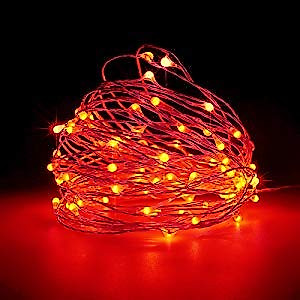 Dolucky Solar String Lights Outdoor, 1Pack 72ft 200 LED Red Solar Fairy Lights, Waterproof Solar Powered Copper Wire String Lights for Yard Home Holiday Party Decor (RED)